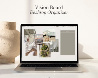 Editable Desktop Wallpaper Organizer, Minimalist Desktop Organizer ...