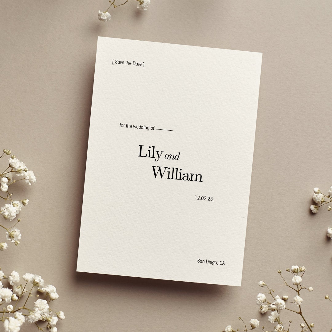 Save the Date Template, Save Our Date Cards, Minimalist Save the Date ...