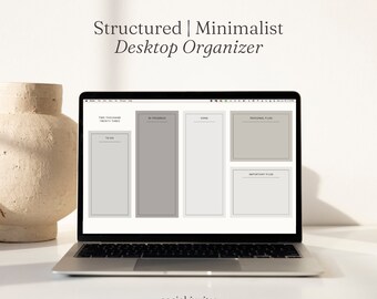 Editable Desktop Wallpaper Organizer, Minimalist Desktop Organizer ...