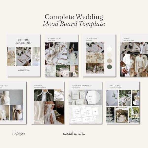 Wedding Planner Design Board Template - Etsy