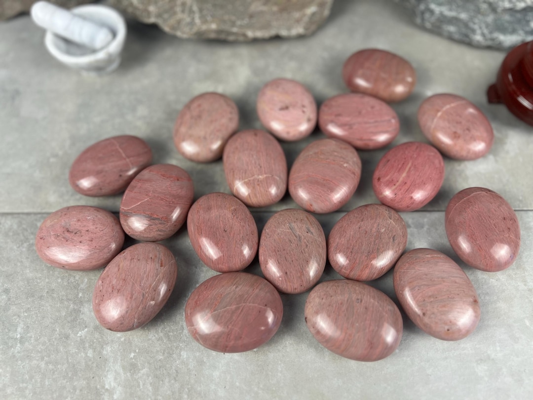 Norwegian Pink Thulite Polished Palm Stone Anxiety Stone Worry Stress ...
