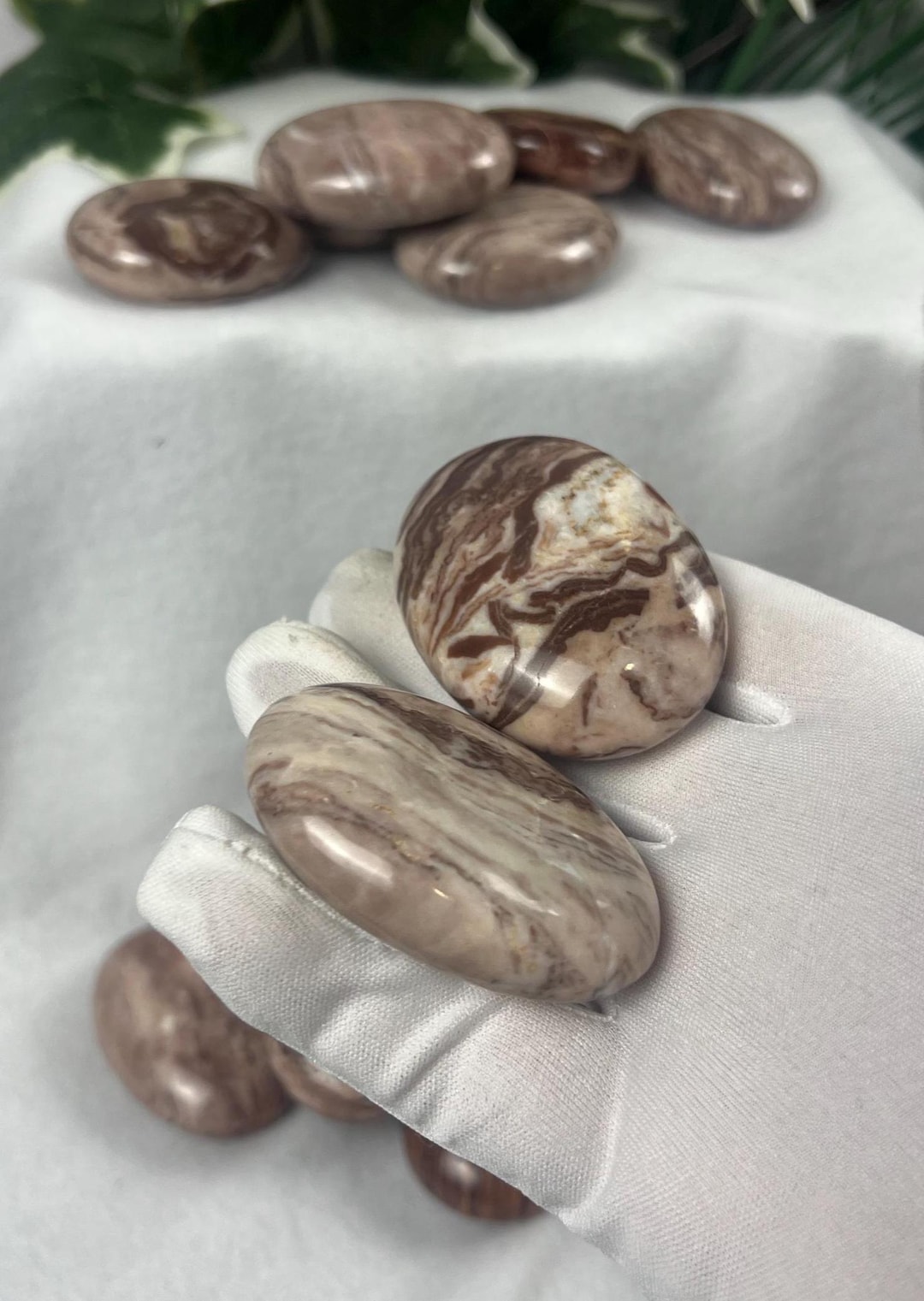 Volcanic Chocolate Jasper Palm Stone: Polished Crystal for Anxiety ...