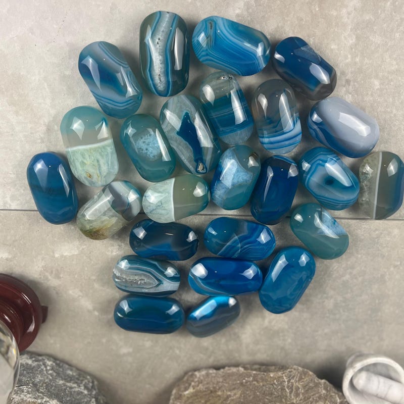 Blue Tumbled Stones - Etsy