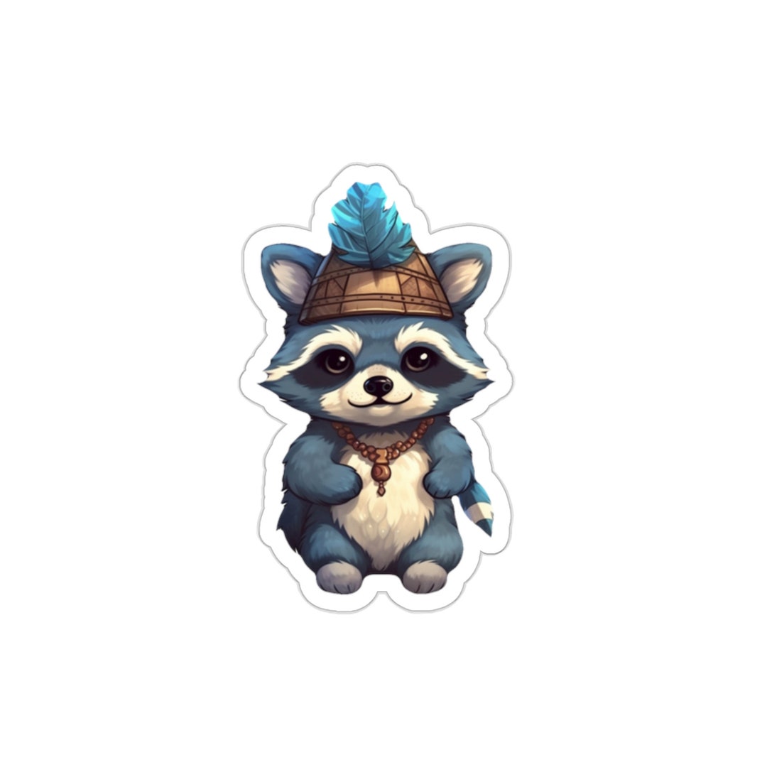 Lil Blue Raccoon Vinyl Sticker - Etsy