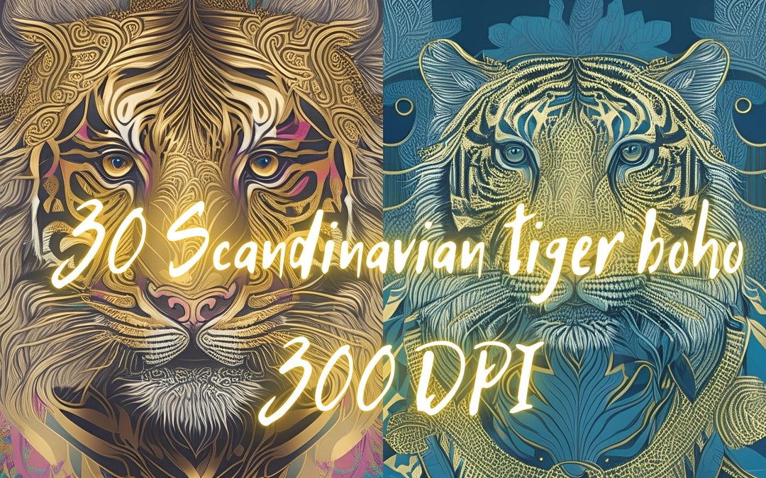 Scandinavian Tiger Boho Vector Boho Pattern Tiger Colorful - Etsy