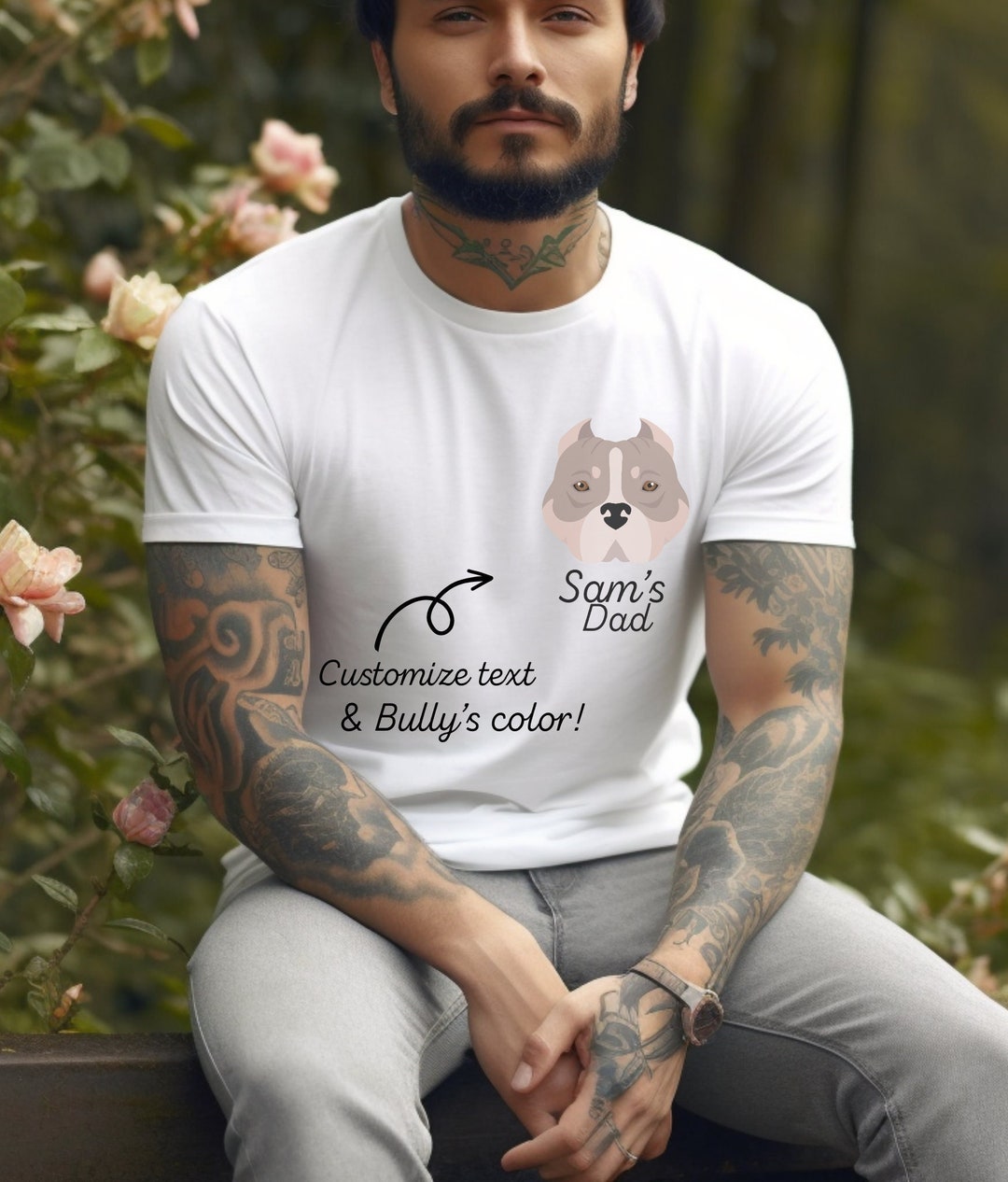 Customizable American Bully T-shirt Shirt Bully Dad Gift - Etsy