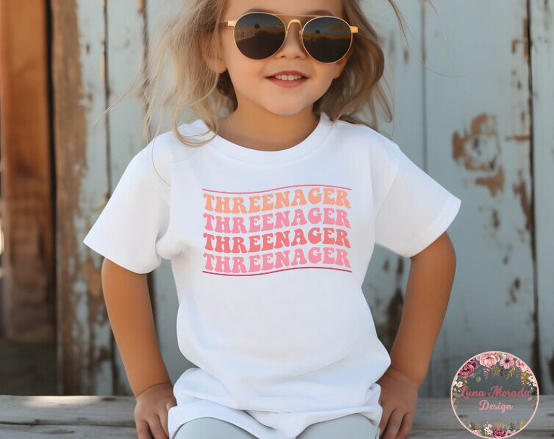 Threenager Birthday Shirt 3rd Bday Tshirt Toddlers Third Birthday Tee Retro Toddler Bday Outfit ...