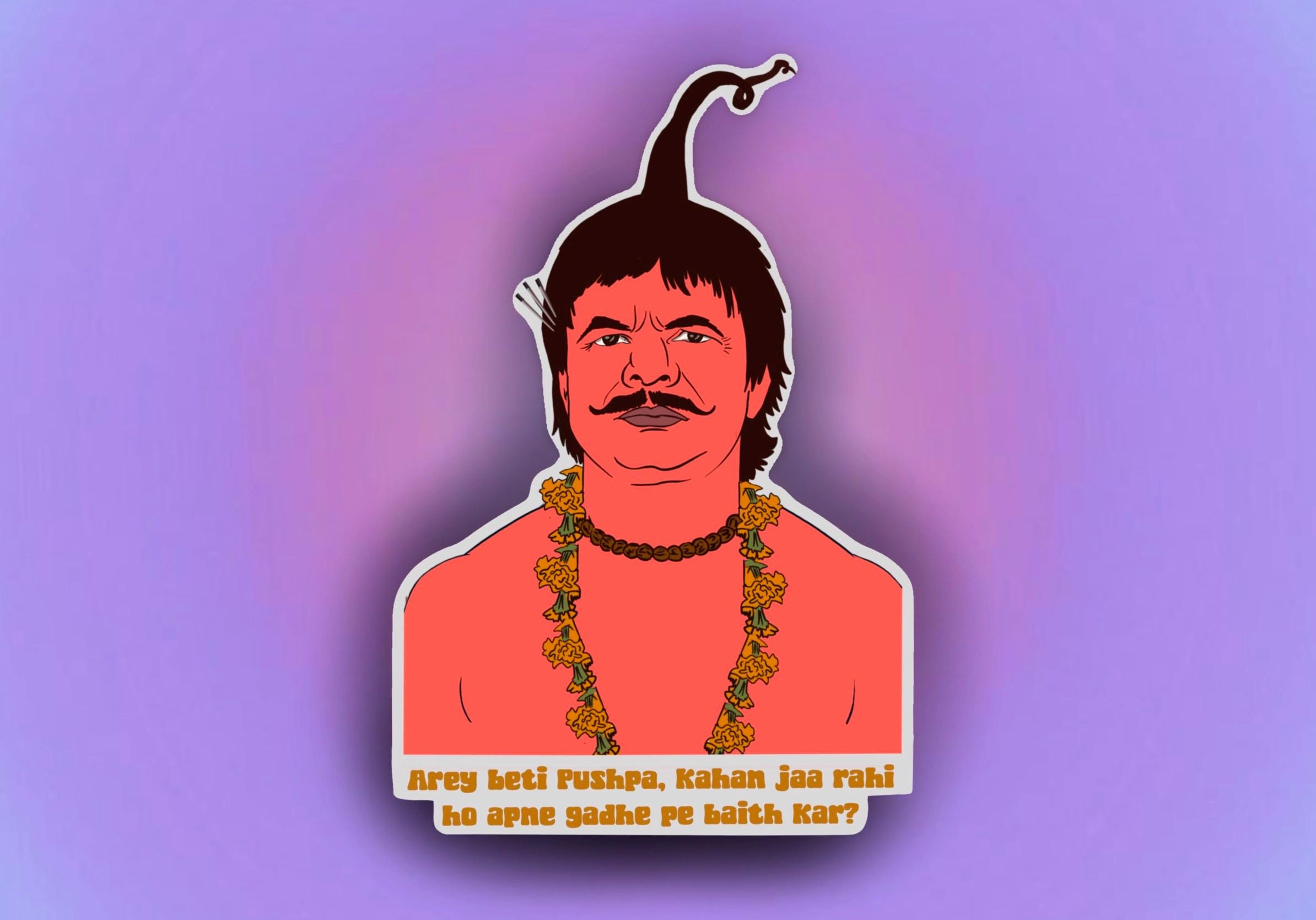 Bhool Bhulaiyaa Pandit Meme Sticker: Bollywood Rajpal Yadav Art - Etsy