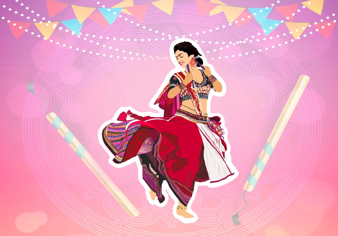 Ramleela Deepika Garba Magnet: Bollywood Dance Sticker - Etsy