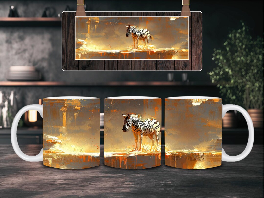Rococo Zebra Mug Wrap Template: Sublimation Design (digital Download ...