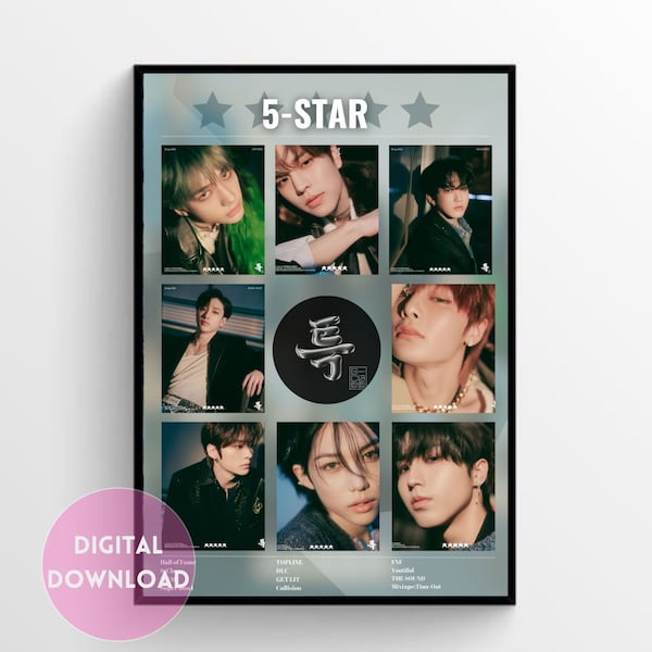 Skz 5 Star Poster Etsy