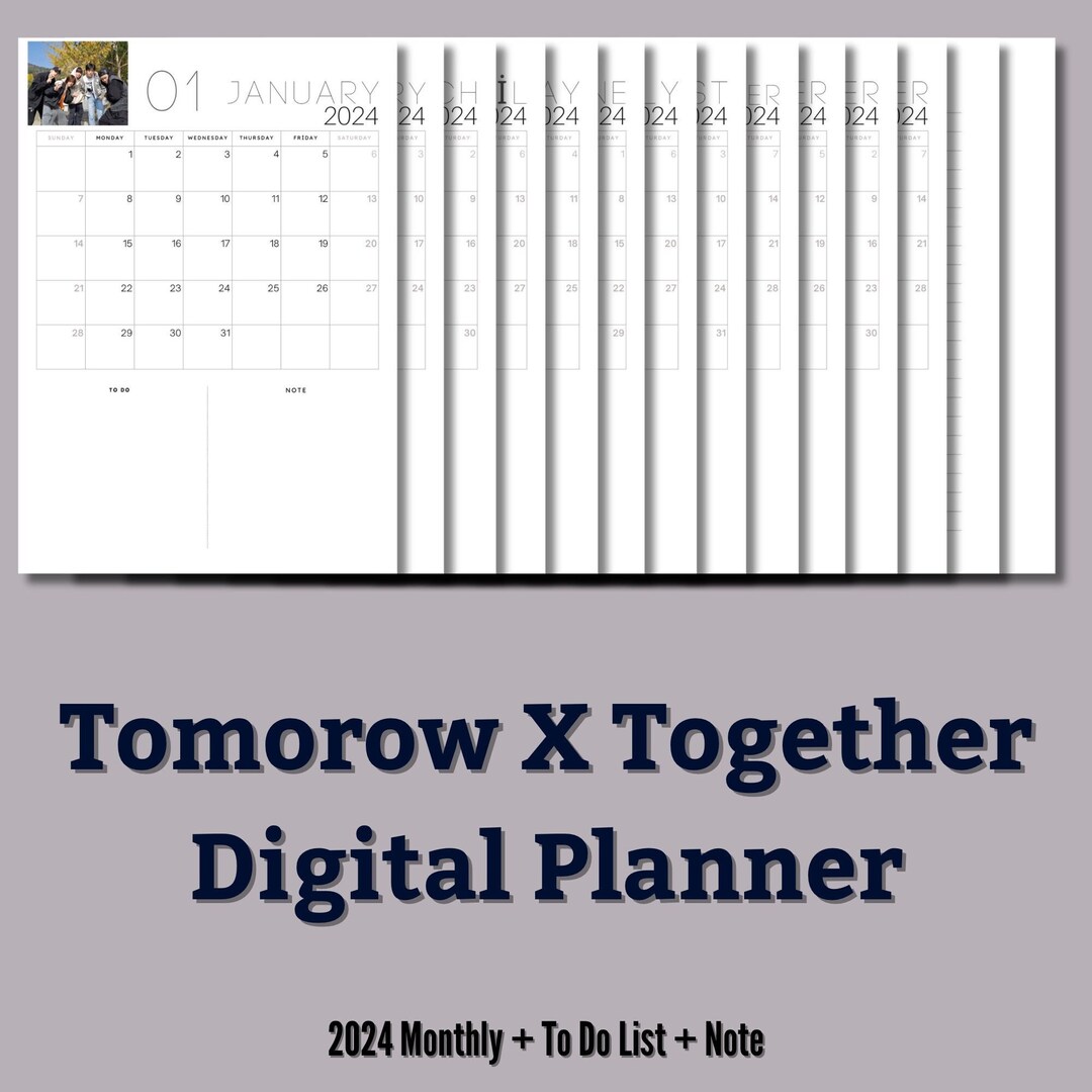 Buy Tomorrow X Together 2024 Monthly Digital Planner, Txt 2024 Planner ...