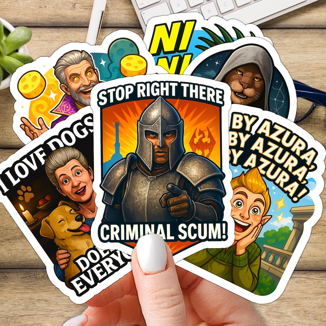 TES Remastered IV Vinyl Meme Stickers, Stop Right There, Criminal Scum ...