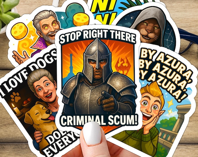 TES Remastered IV Vinyl Meme Stickers, Stop Right There, Criminal Scum ...