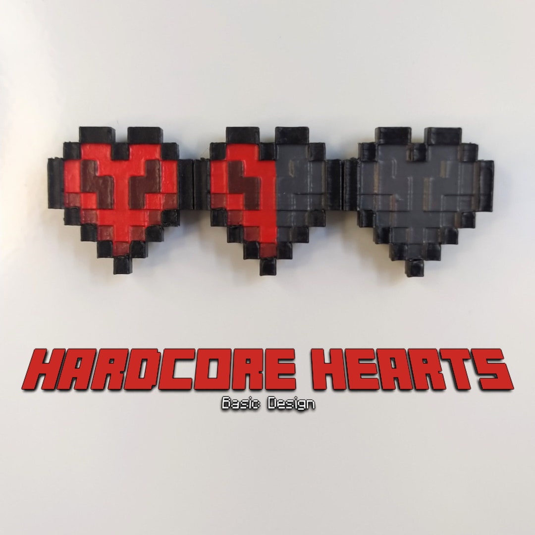 Minecraft Hardcore Hearts Magnets Pixel Heart Big or Small Size Buy One ...