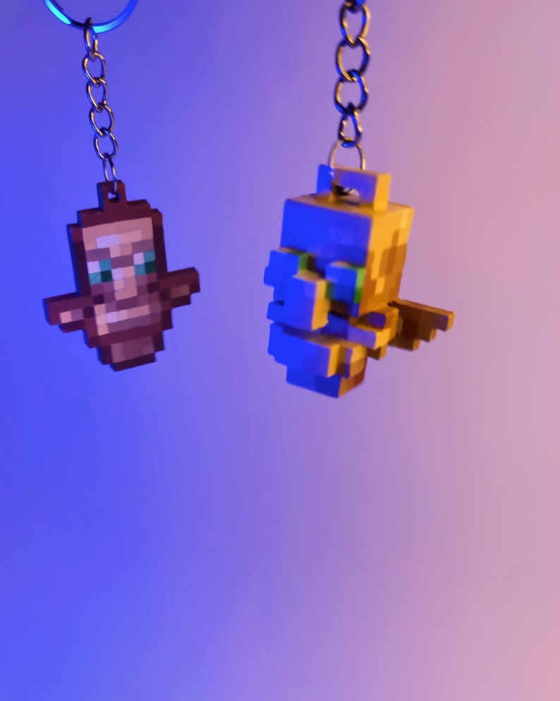Totem of Undying Keychains Minecraft | Original or 3D | Pixel Game ...