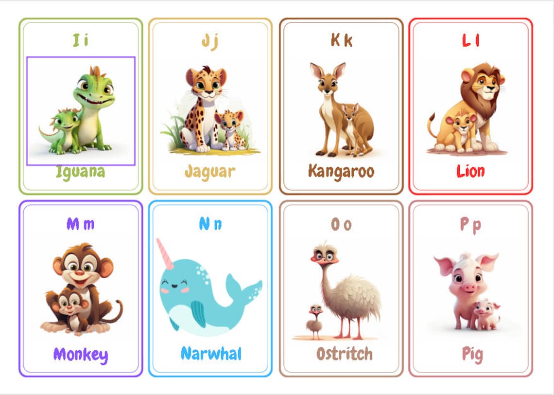 Printable Alphabet Flashcards With Free Printable Animal Coloring Book ...