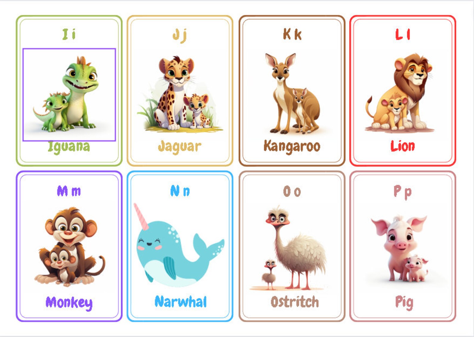 Printable Alphabet Flashcards With Free Printable Animal Coloring Book ...
