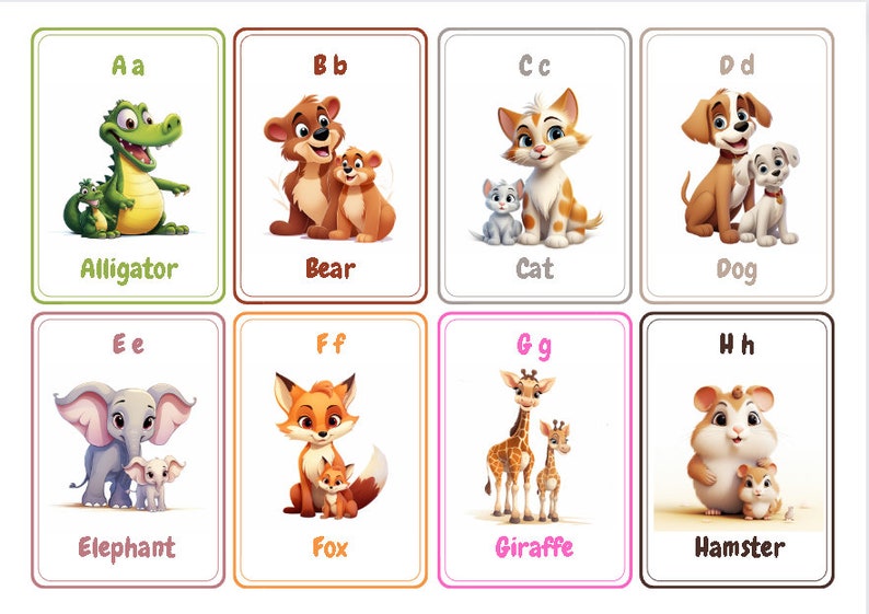 Printable Alphabet Flashcards With Free Printable Animal Coloring Book ...