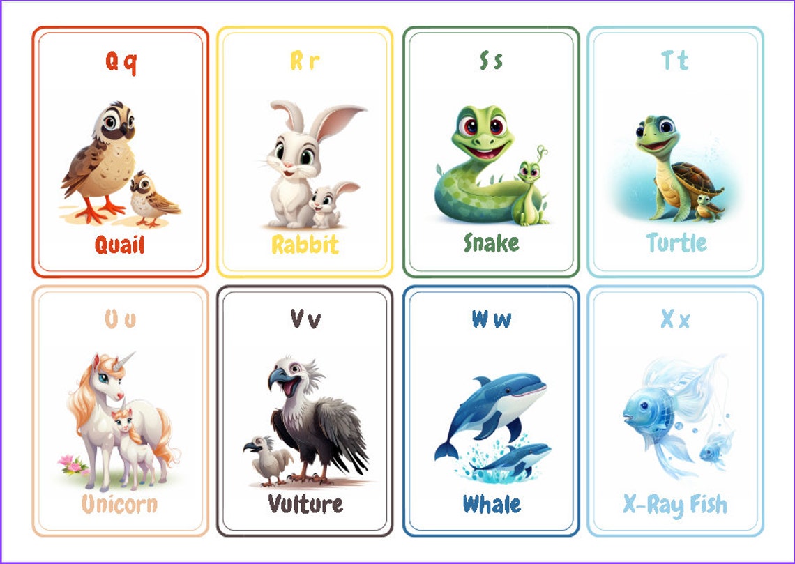 Printable Alphabet Flashcards With Free Printable Animal Coloring Book ...