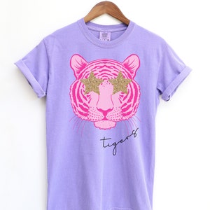 Tiger Neon Pink Shirt Retro Neon Kids Tee Hot Pink Tiger - Etsy
