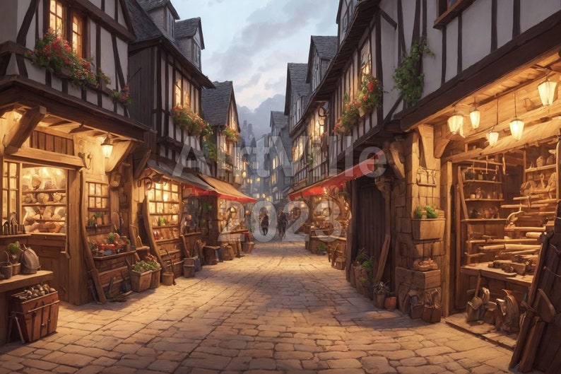 Fantasy Town Streets Dnd Cityscapes Digital Art Bundle - Etsy