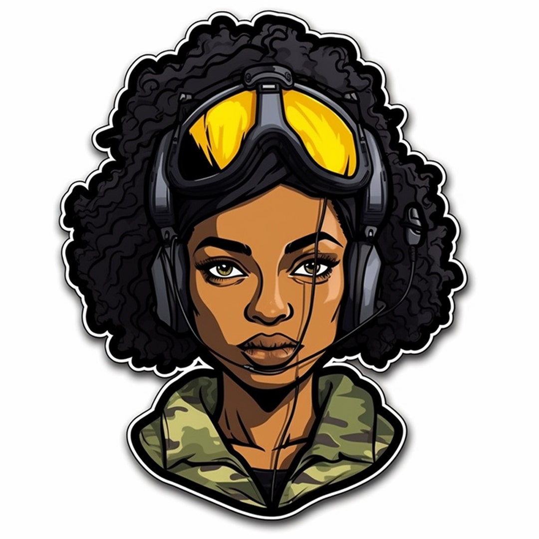 Female Military / Fighter Pilot / Sticker - Etsy