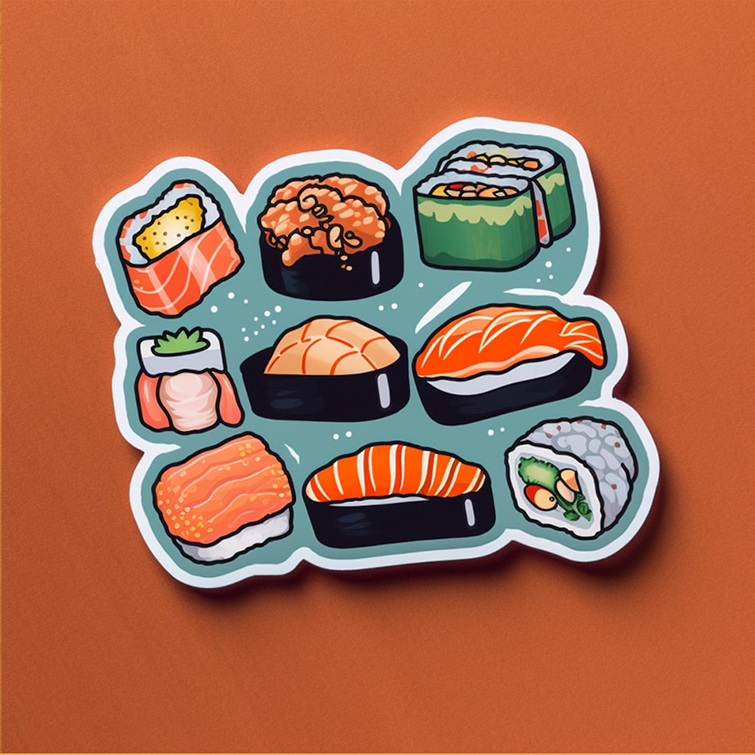 Maki Sushi Sticker | Japanese Food Stickers | Waterproof, Vinyl and ...