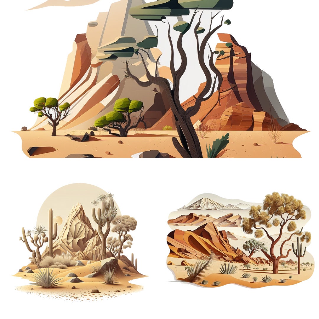Desert Landscape Clip Art PNG Instant Download for Commercial Use - Etsy