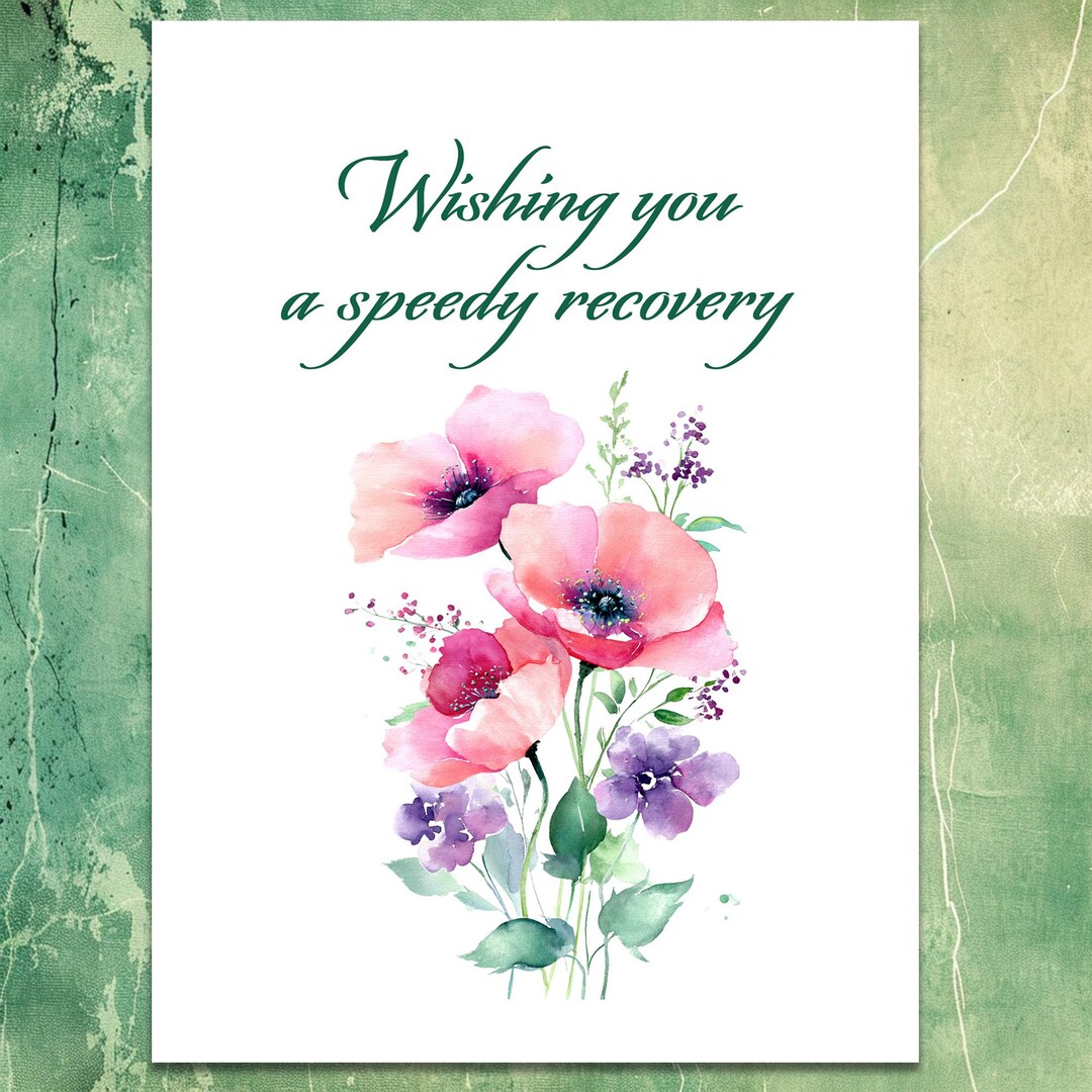Get Well Card Speedy Recovery Printable Ink-saver - Etsy