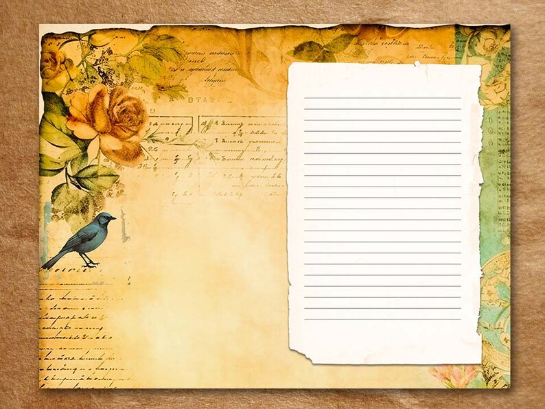 The Blue Bird of Shabbiness Junk Journal Shabby Paper 2 Designs 4 Pages ...