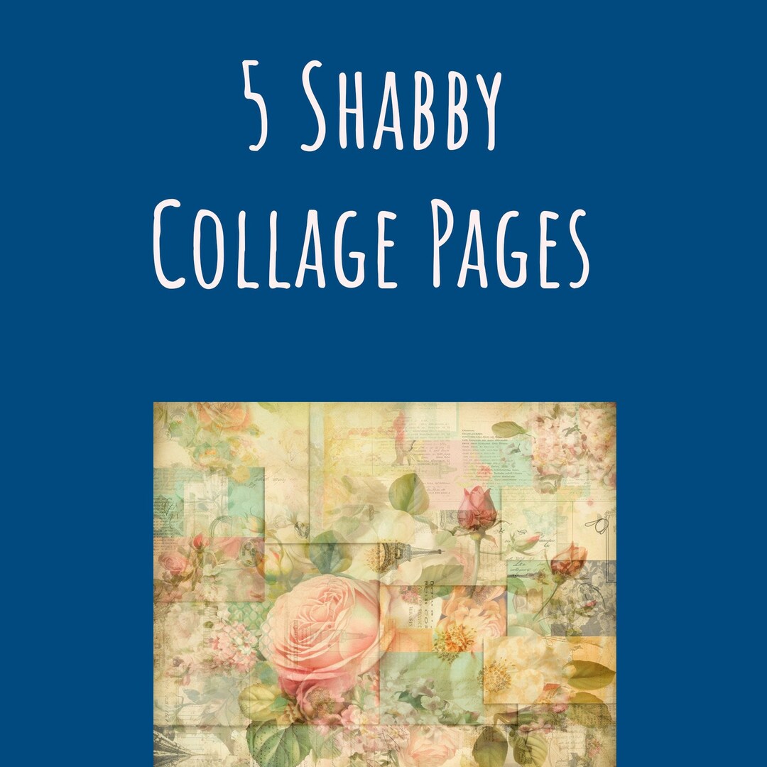 5 Shabby Chic Collage Pages Scrapbook Journal Letter-size Paris ...