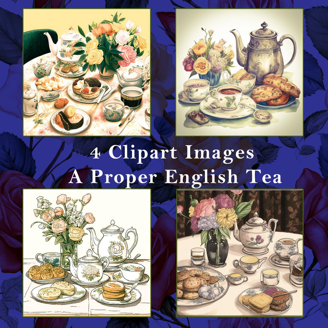 Proper English Tea Clipart Shabby Scrapbook Junk Journal - Etsy