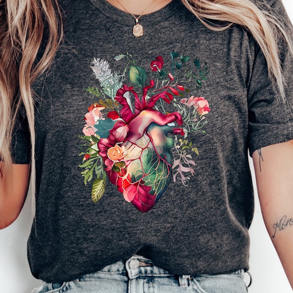 Tiny RED Heart Tshirt Centered Small Heart Shirt Anniversary Shirt Gift ...