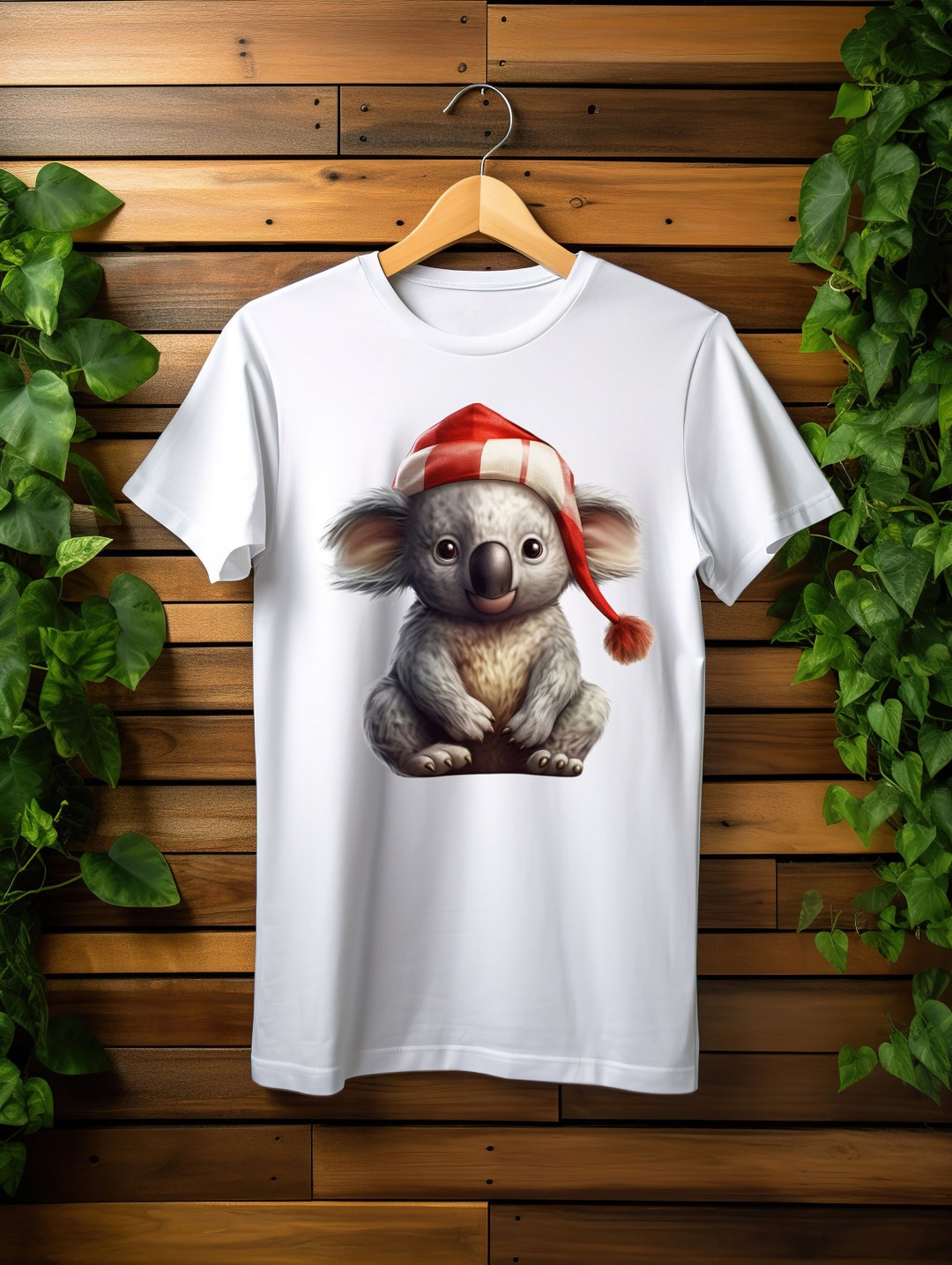 Christmas Koala T-shirt, Cute Koala With Christmas Hat, Santa Claus Koala, Koala Lover Shirt ...