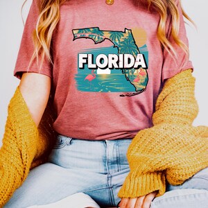 Florida Map Shirt, Florida Home Tee, Florida State T-shirt, Trendy ...