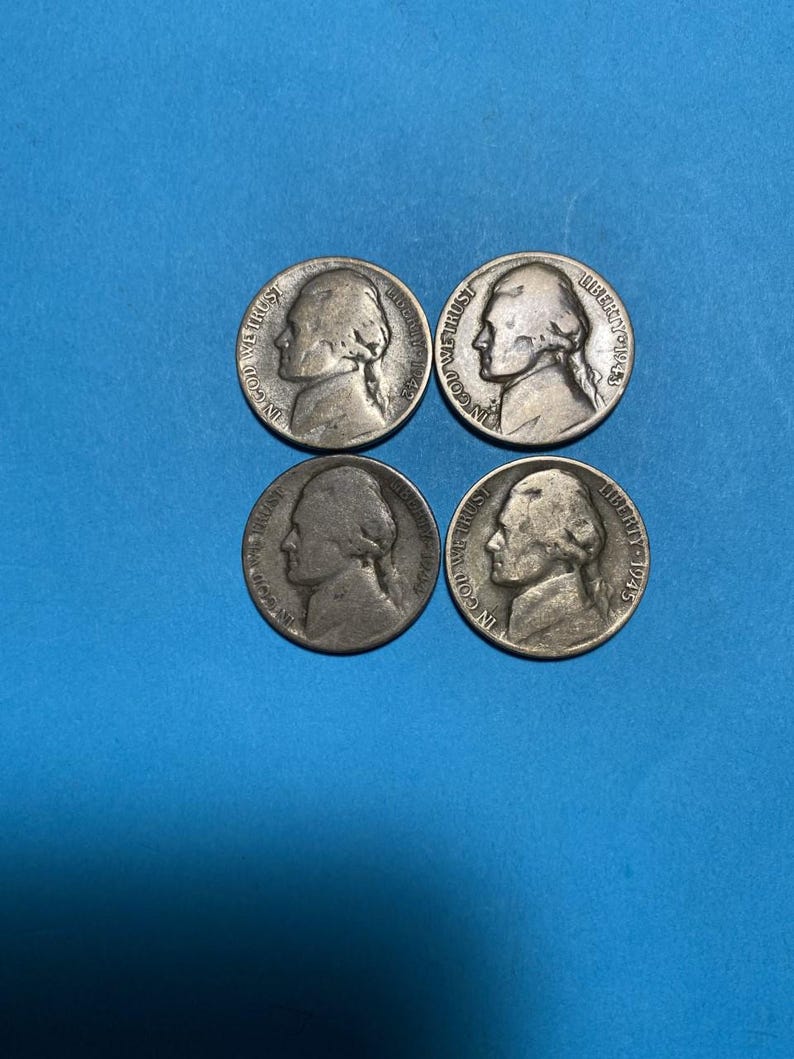 Wartime Silver Alloy Nickels 1942, 1943, 1944 &1945 (lot of 4) - Etsy