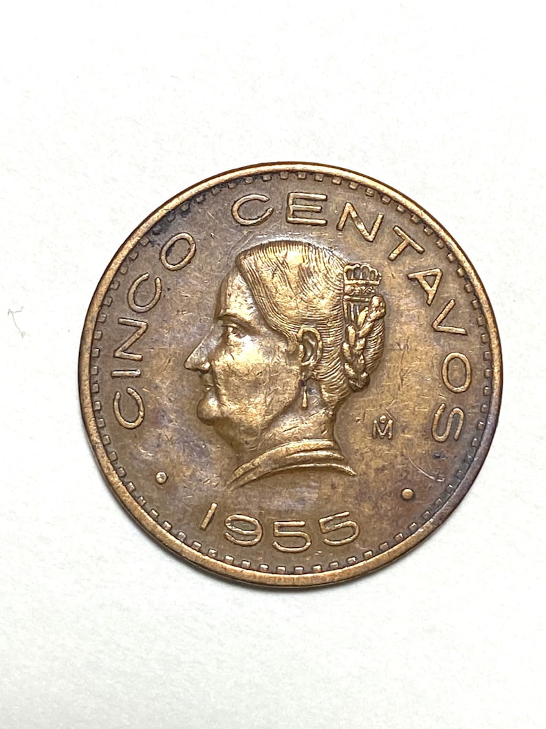 1955 Cinco Centavos Mexico Coin - Etsy