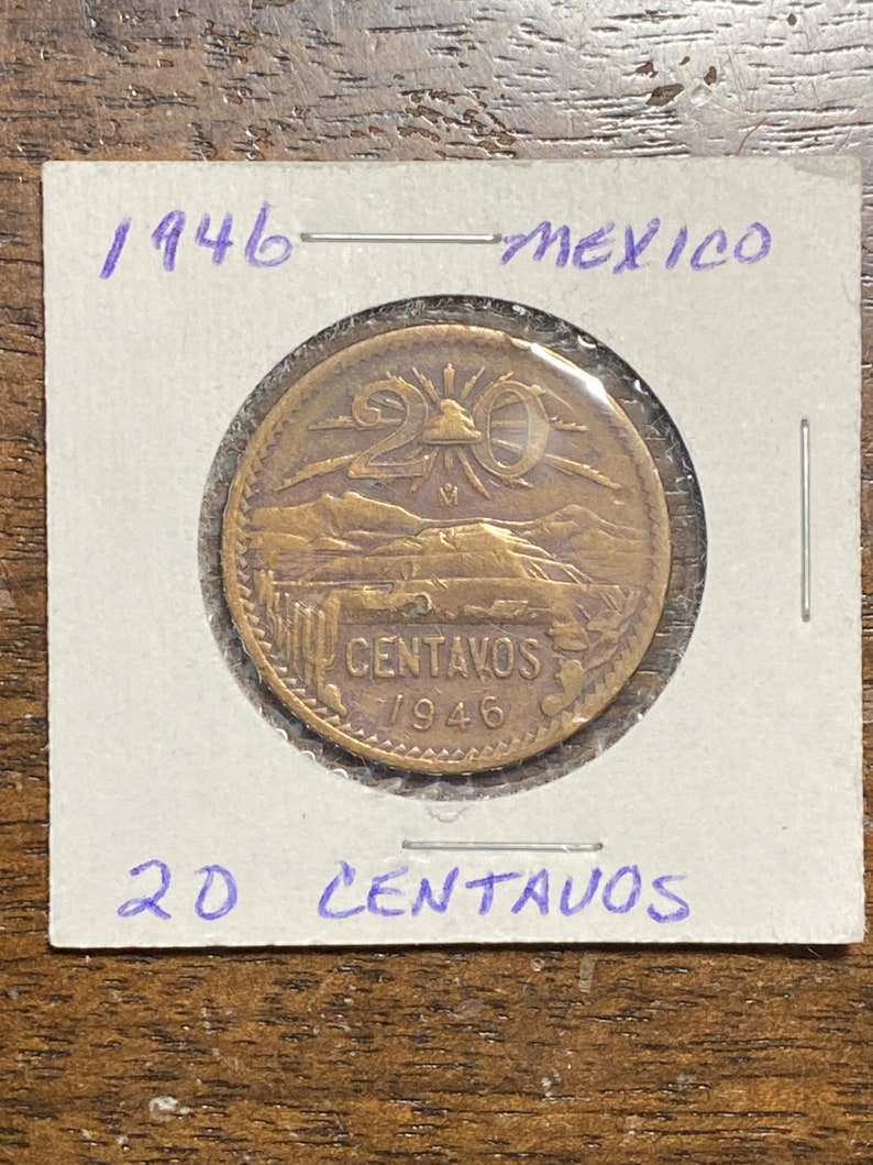 1946 Mexico - 20 Centavos Coin - Etsy