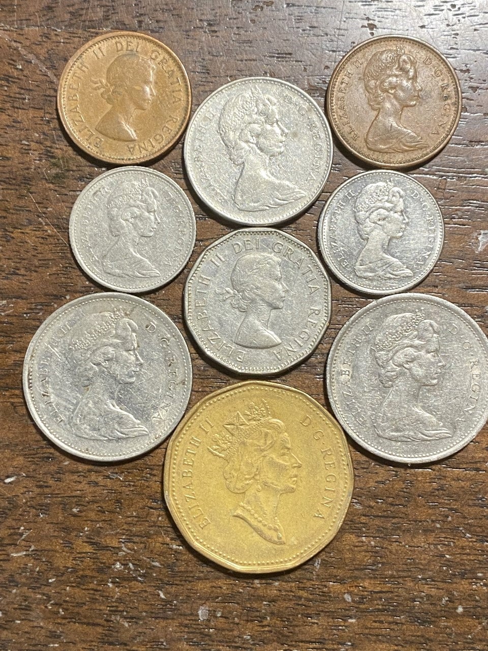 Vintage Canadian Coin Set – 1960s-1990 Dollar, Penny, Nickel, Dime ...
