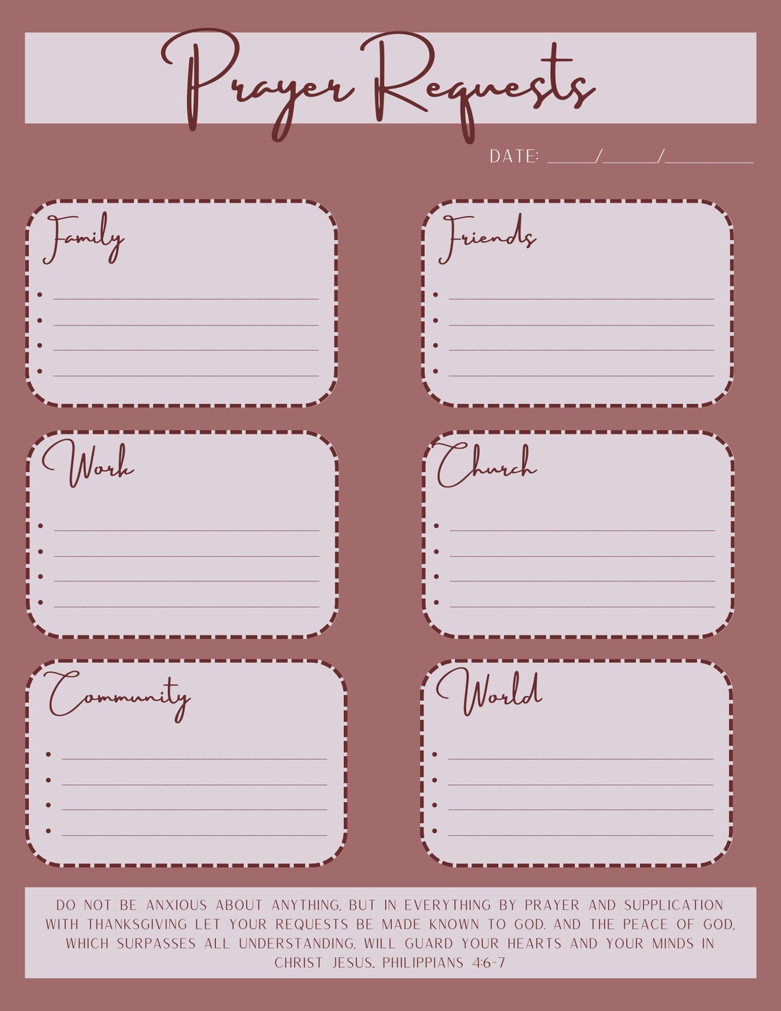 Printable Prayer Journal Pages, Instant Download, Blush Pink Theme - Etsy