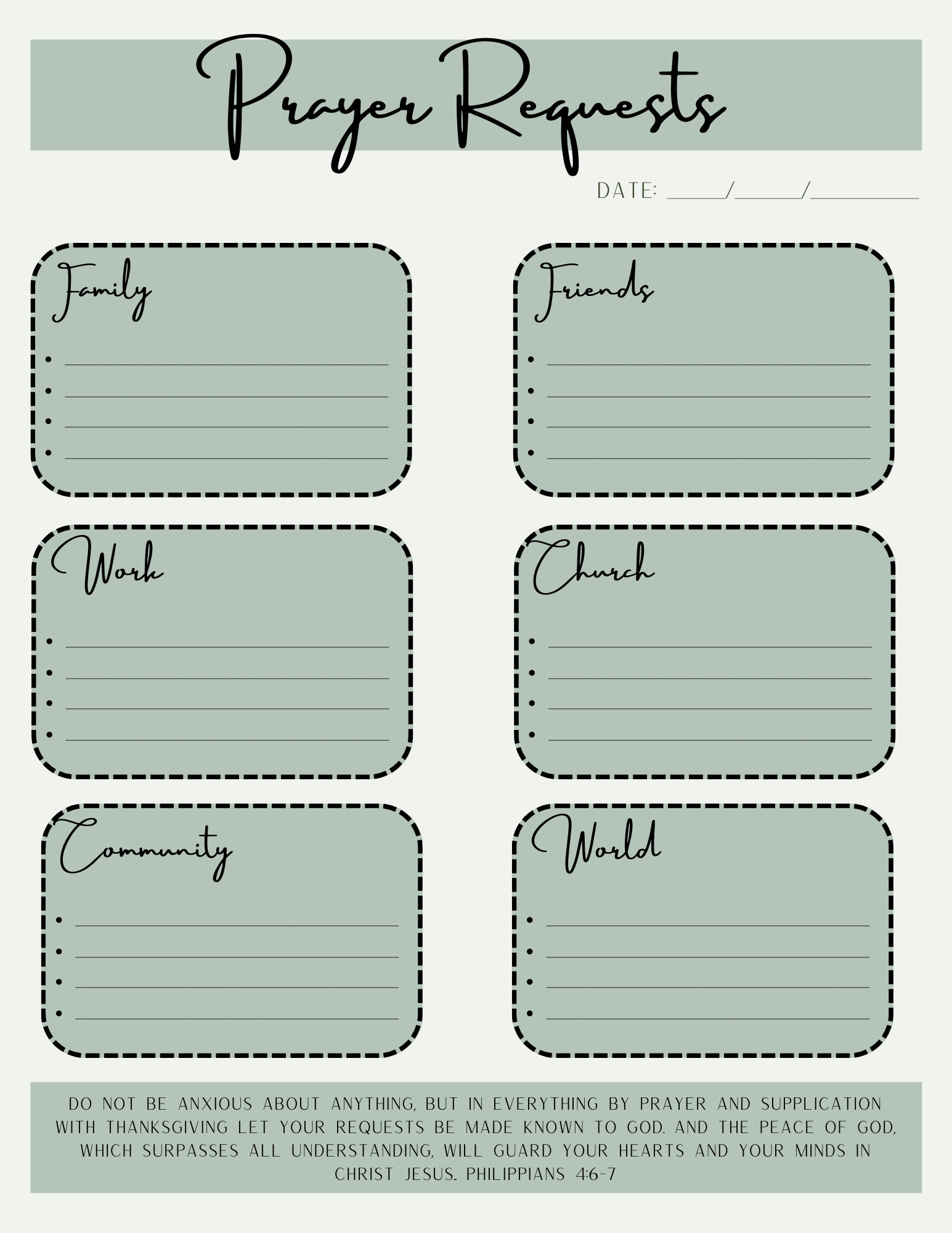 Prayer Journal Bundle: Printable Prayer Request, Praise, Bible Verse ...