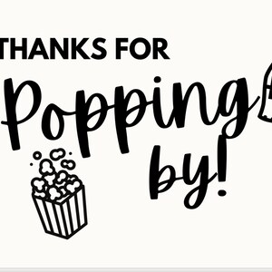Thanks for Popping by Party Favor Printable - Etsy