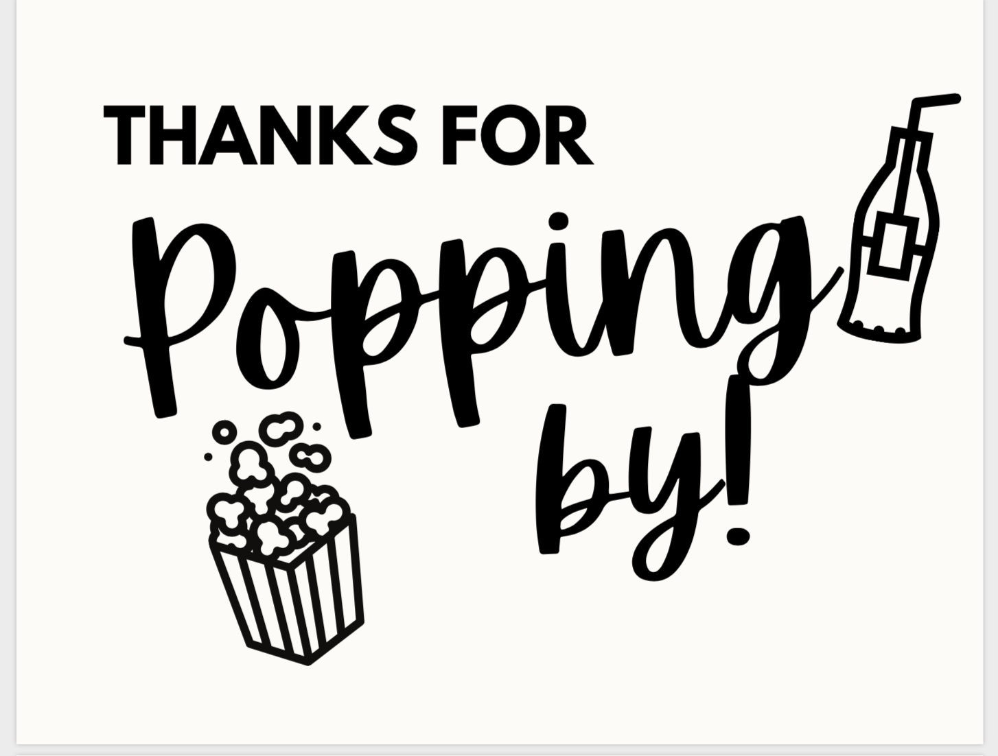 Thanks for Popping by Party Favor Printable - Etsy