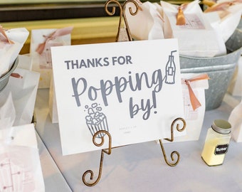 Thanks for Poppin' by Sign Digital Download, Personalized Party Favor ...