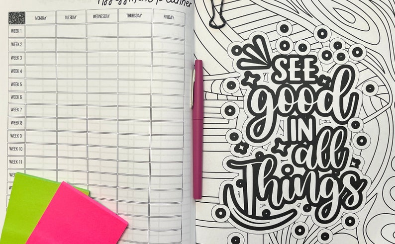 Teacher Planner and Gradebook With Coloring Book Details (physical ...