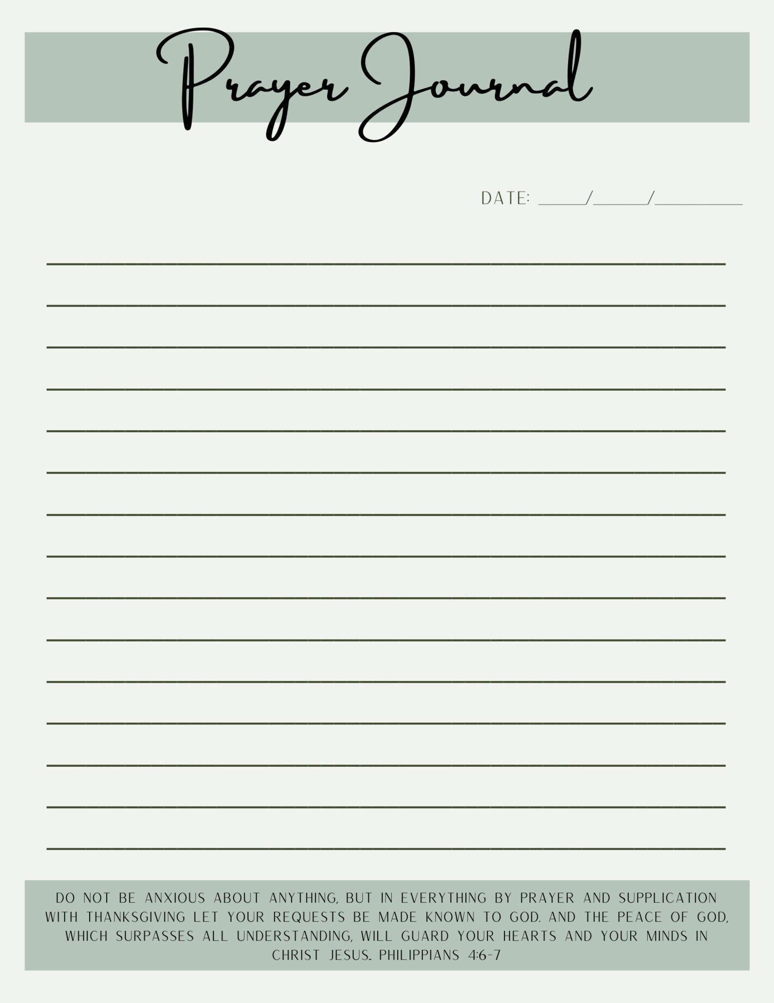 Prayer Journal Bundle: Printable Prayer Request, Praise, Bible Verse ...