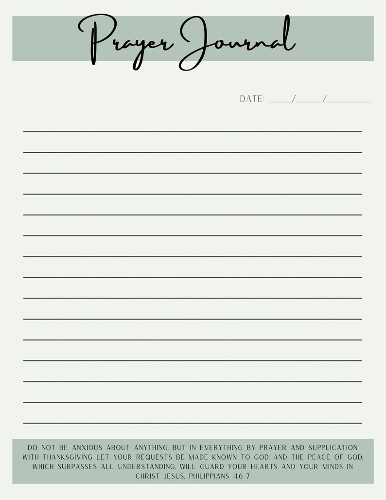 Prayer Journal Bundle: Printable Prayer Request, Praise, Bible Verse ...