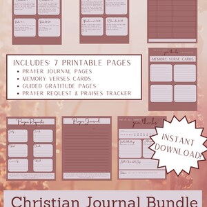 Prayer Journal Bundle: Printable Prayer Request, Praise, Bible Verse ...