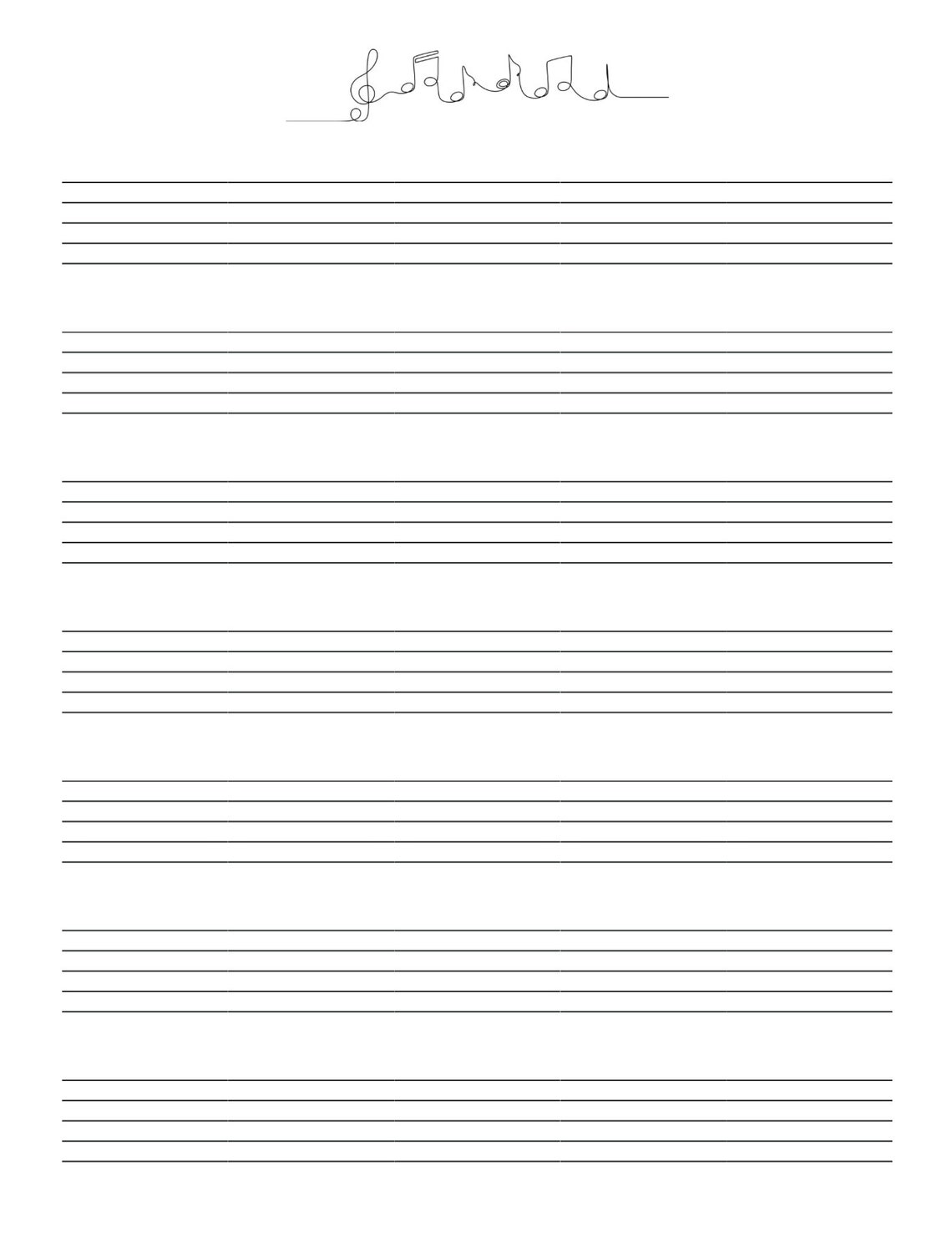 Digital Download Music Staff Paper With Notes Pages (printable Cover ...